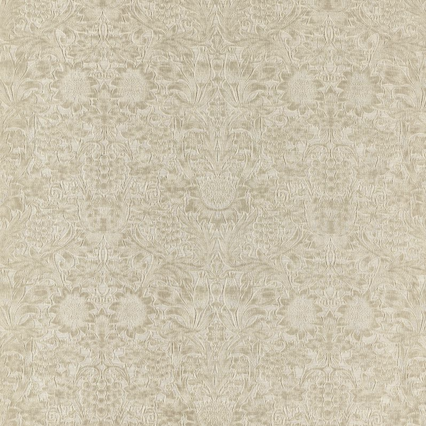 Morris & Co. Sunflower Caffoy Velvet Fabric Fired Biscuit - Ruggable